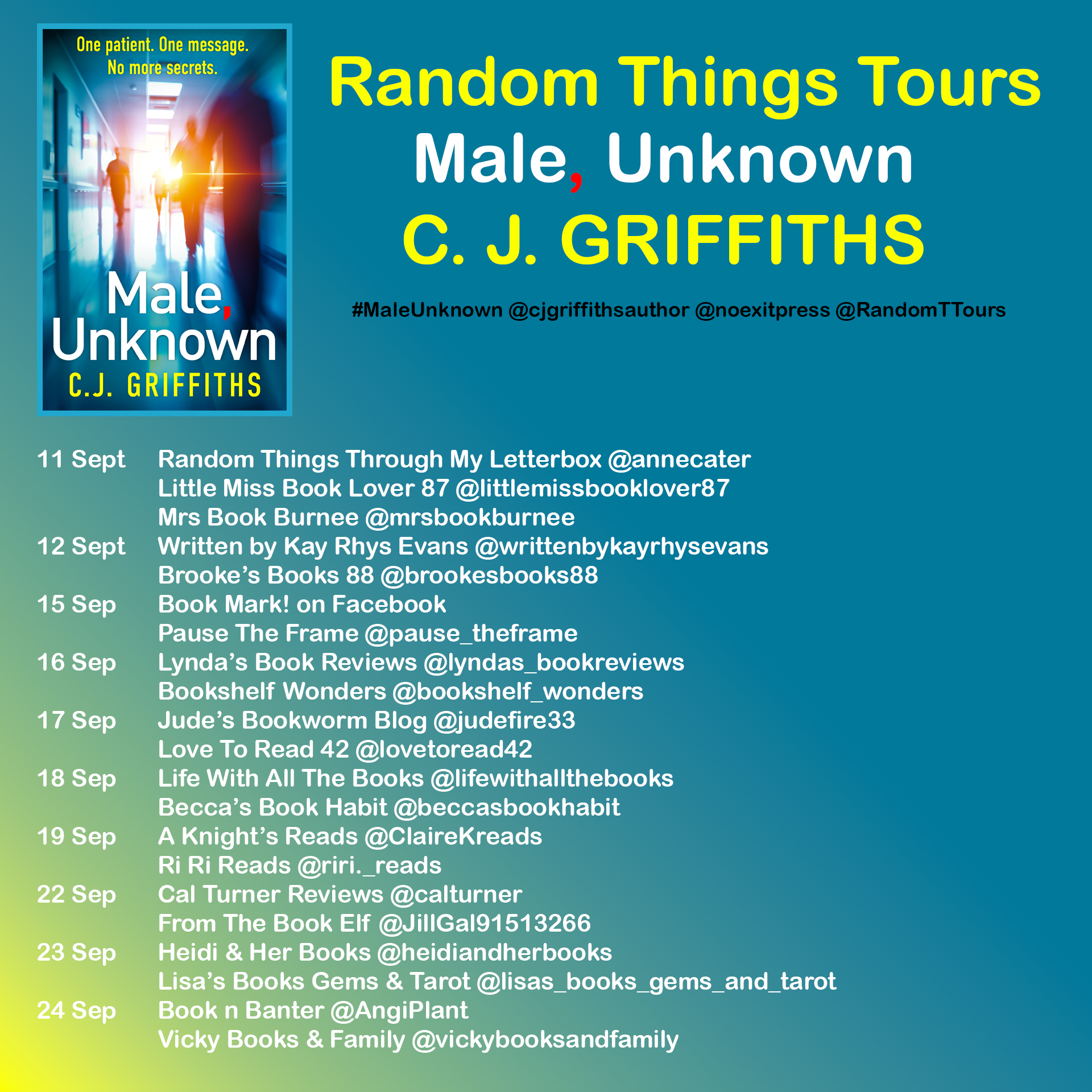Male, Unknown by C. J. Griffiths – Blog Tour Review – Life With All The ...